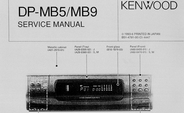 KENWOOD DP-MB5 DP-MB9 CD PLAYER SERVICE MANUAL INC SCHEMATIC DIAGRAMS ...