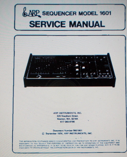 ARP 1601 SEQUENCER SERVICE MANUAL INC BLOCK DIAGRAM AND SCHEMATICS 21 ...