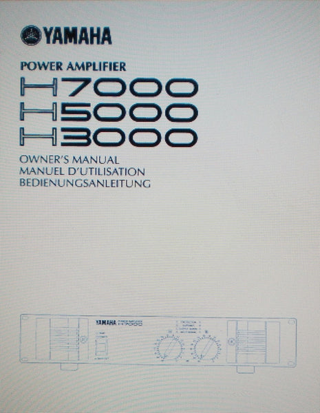 YAMAHA H3000 H5000 H7000 STEREO POWER AMP OWNER'S MANUAL INC BLK DIAG ...