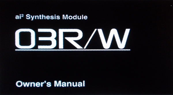 KORG 03R W ai SQUARED SYNTHESIS MODULE OWNER'S MANUAL INC CONN DIAG CO ...